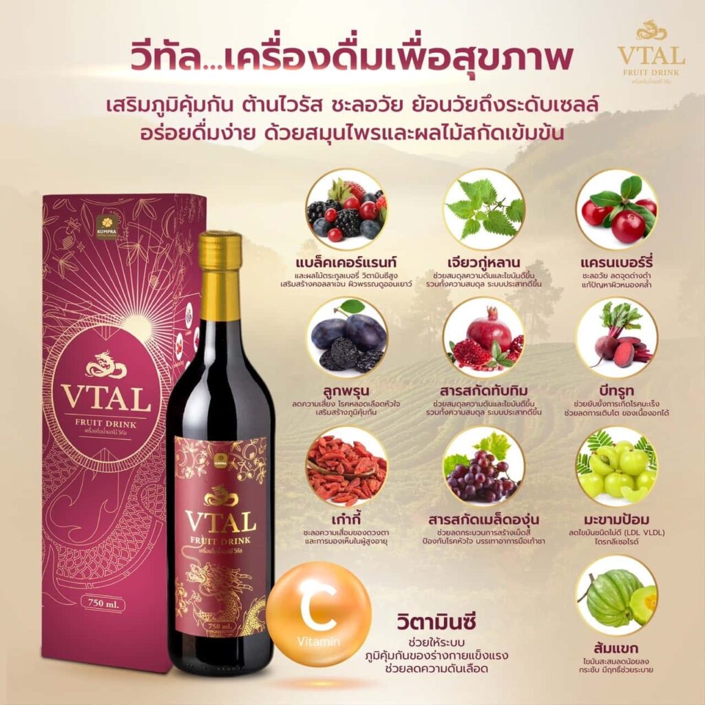 Vtal วีทัล น้ำผลไม้และสมุนไพรเพื่อสุขภาพ บำรุงหลอดเลือด และ NCDs ดูแล ...