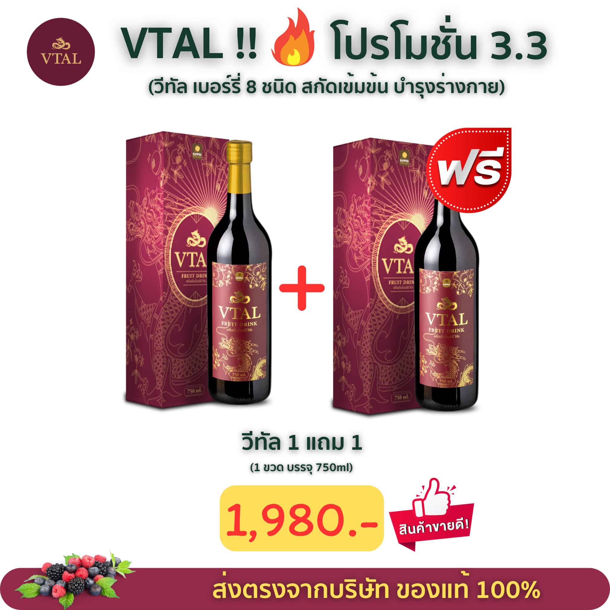 VTAL วีทัล 1 แถม 1 – Vtal วีทัล น้ำผลไม้และสมุนไพรเพื่อสุขภาพ บำรุงหลอด ...